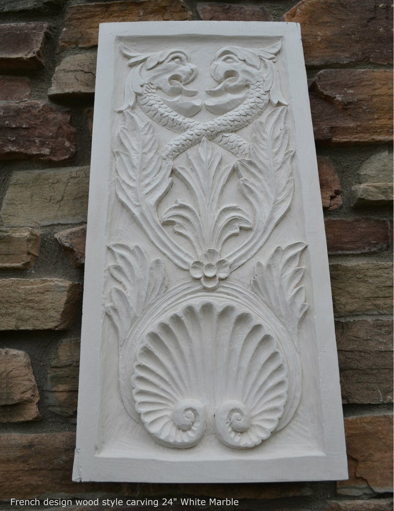 Decor French Design Wood Carving Style Wall Plaque Sculpture 24" Www ...
