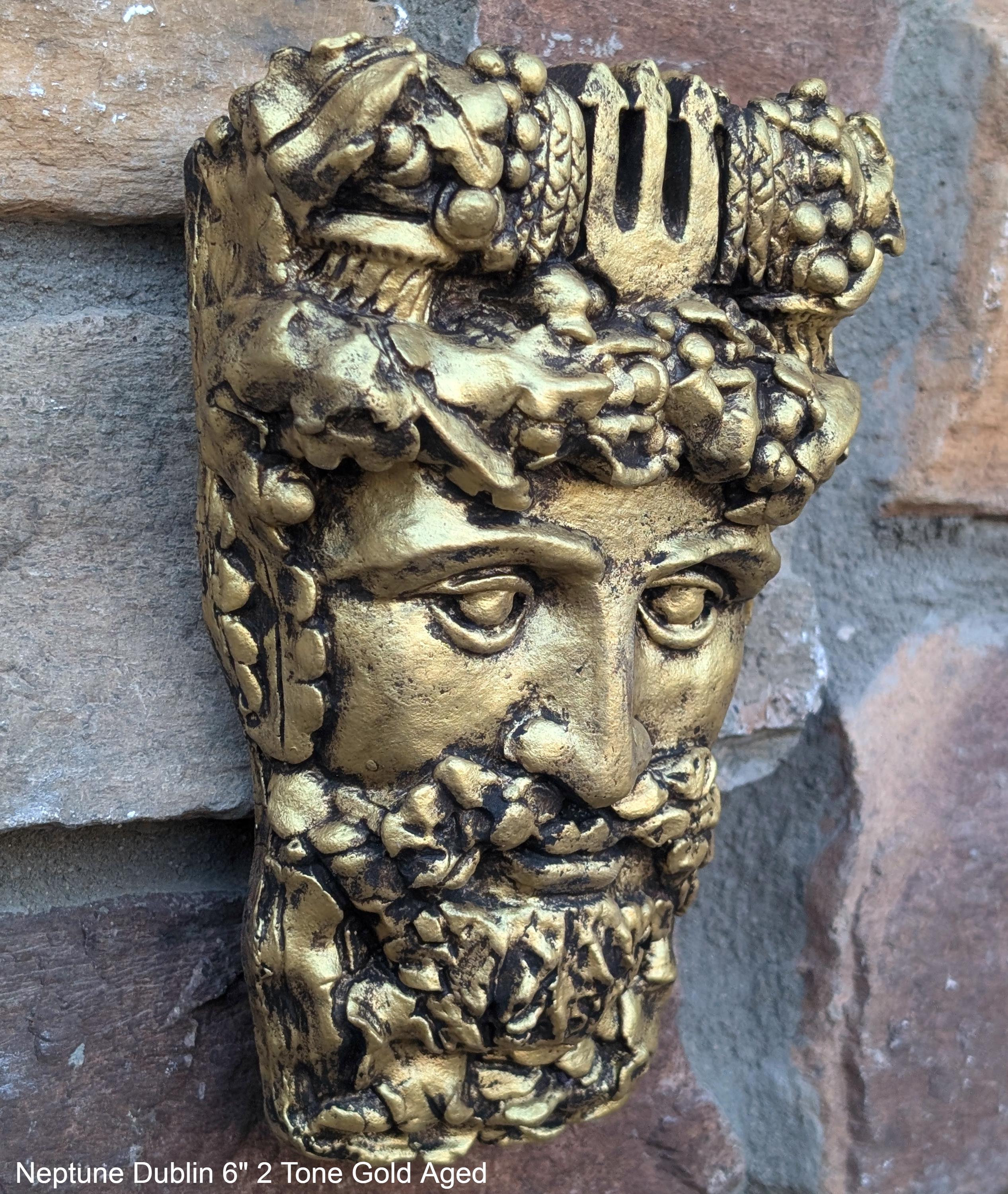 Roman Greek Neptune Face Wall Mythical Plaque Sculptural Relief Www.neo ...