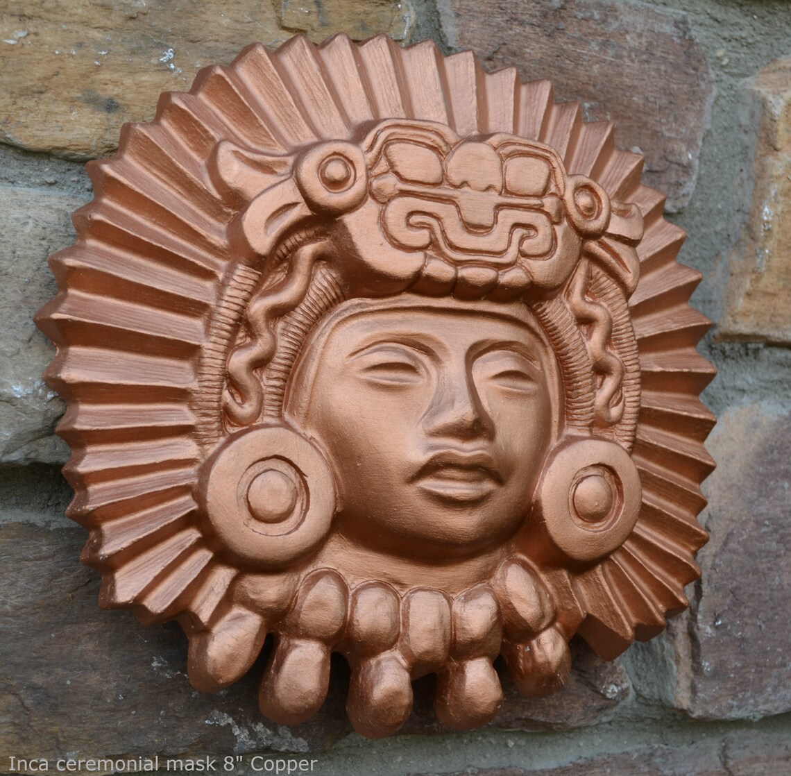 Aztec Inca Zapotec Idol Ceremonial Mask Sculpture Wall Plaque Art Www ...