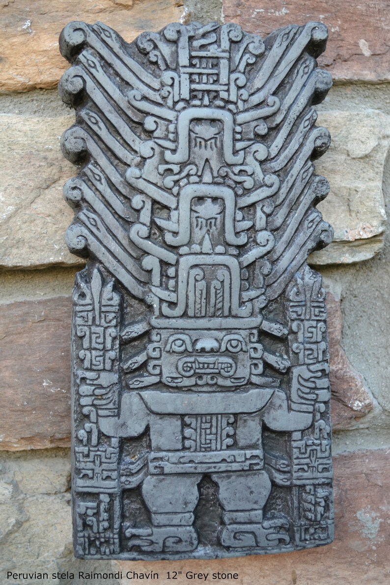 Incan Peruvian Stela Raimondi Chavín Sculptural Wall Relief | Etsy