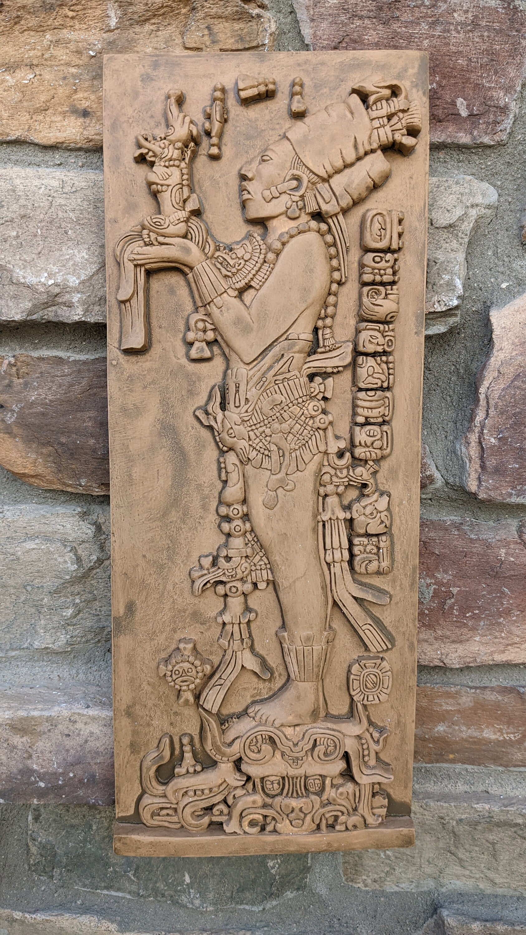 Aztec Mayan Chambalu Temple Foliated Cross Center Left K'inich Kan ...