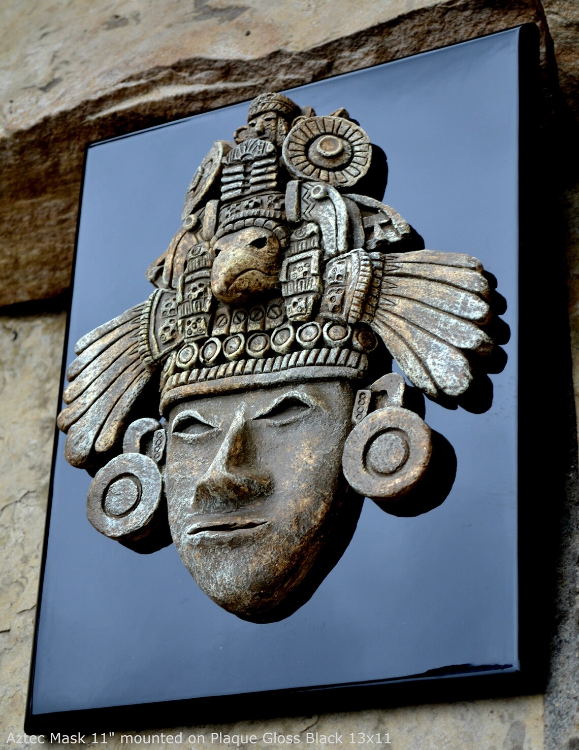 History Aztec Maya Artifact Warrior Mask Sculpture Statue - Etsy