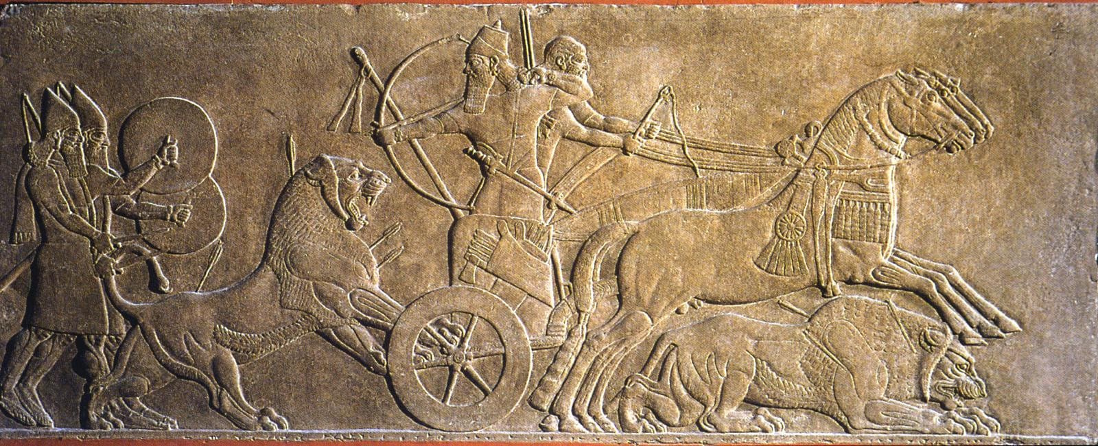 King Ashurnasirpal Ii Killing Lions