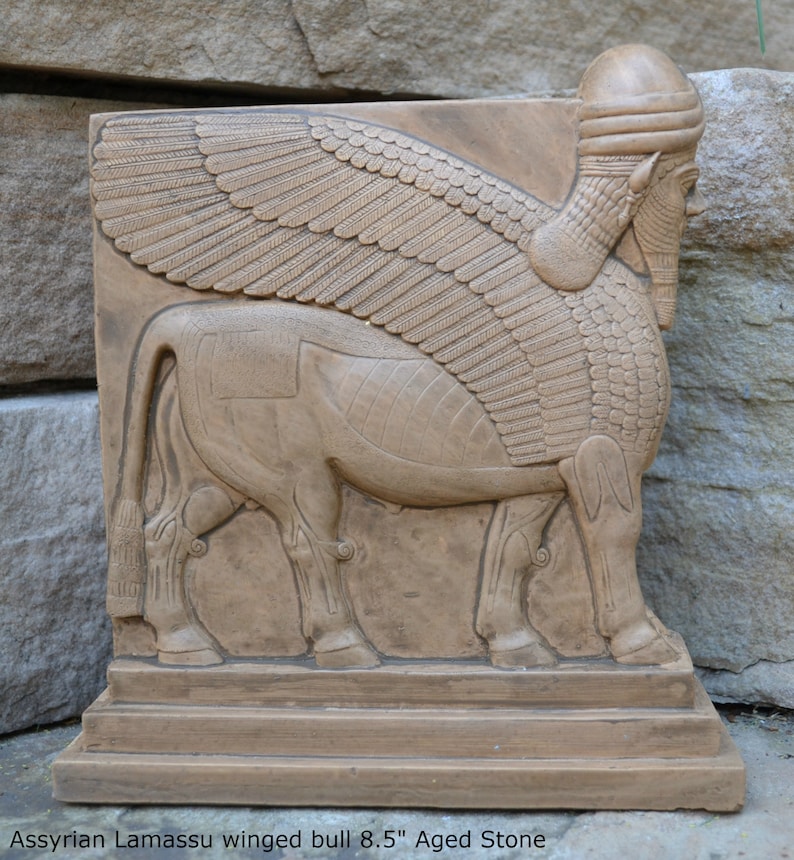 Historical Assyrian Lamassu Nimrud Palace Guardians Winged Bull ...