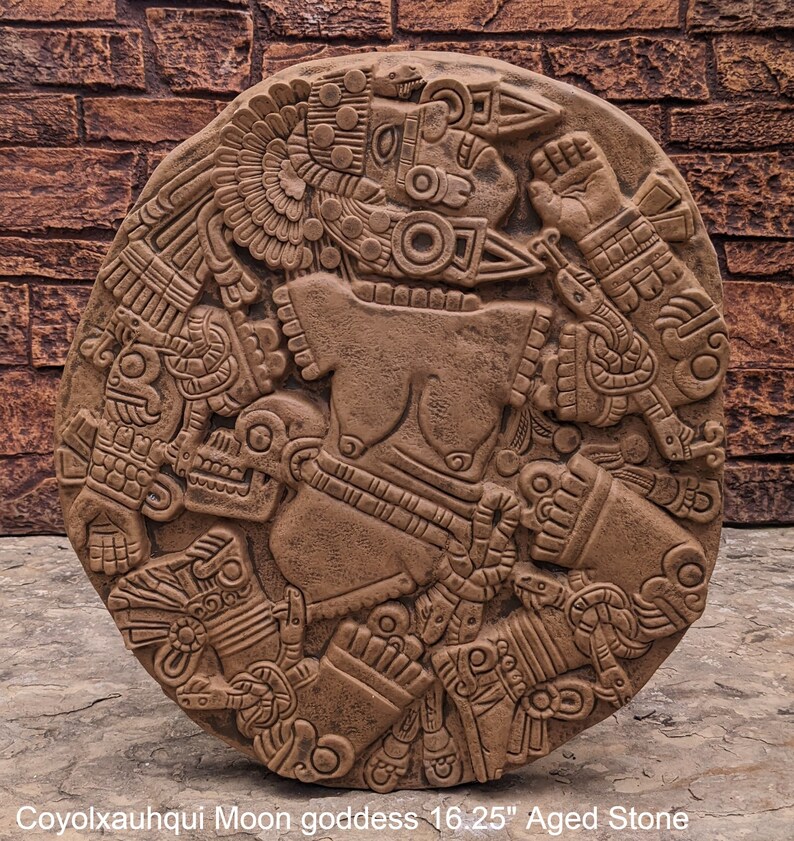 Aztec Maya Artifact Coyolxauhqui Moon Goddess Sculpture Statue 16.25 ...