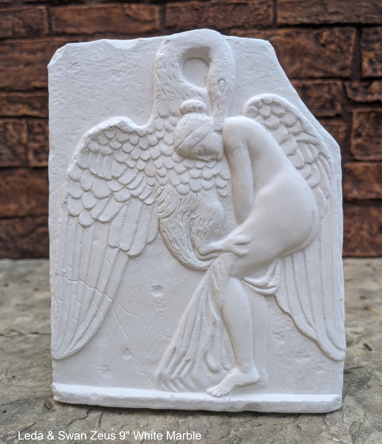 Roman Greek Leda & Swan Zeus Sculptural Wall Relief Plaque Home Decor 9 ...