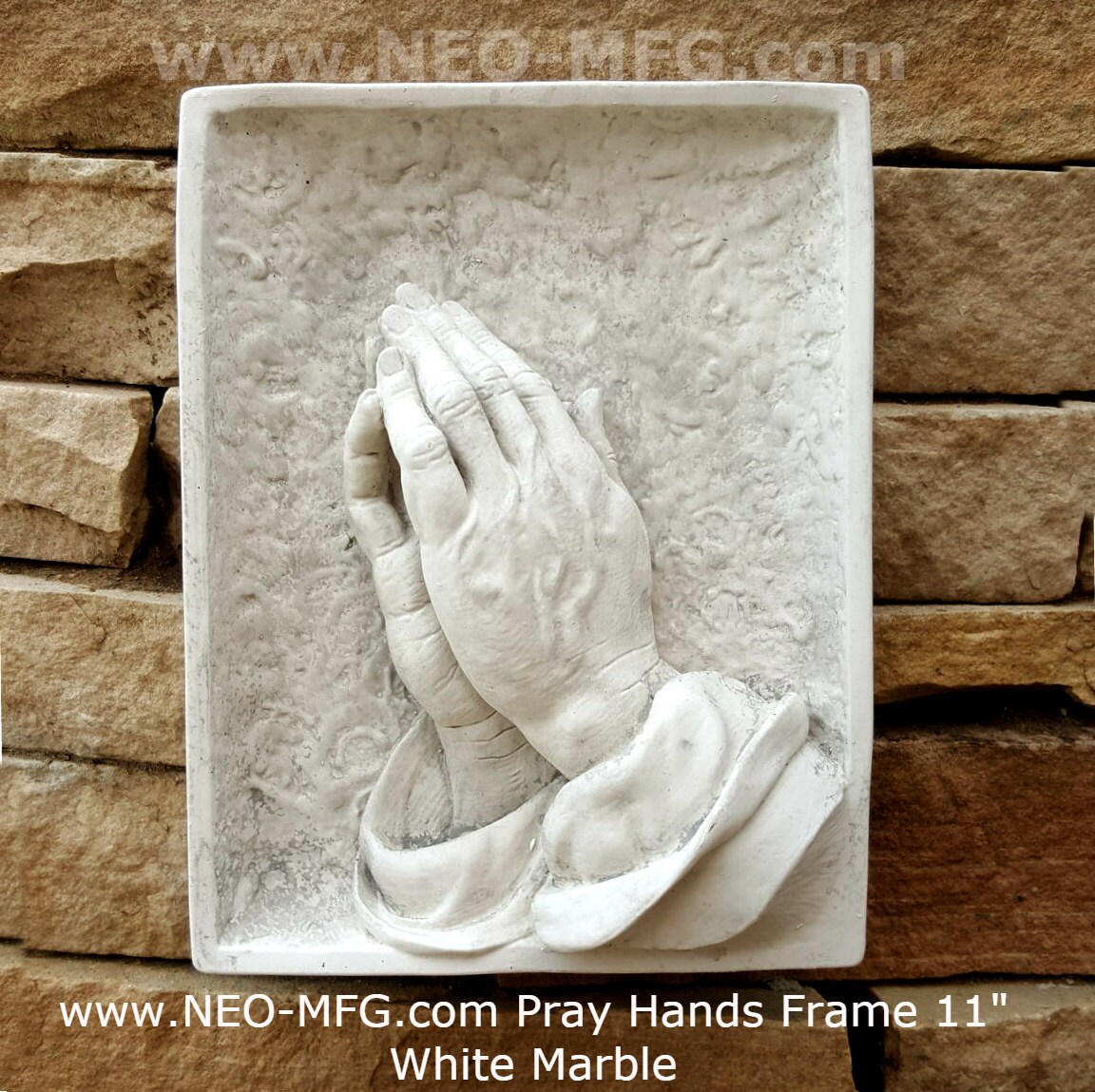 Religious Praying Hands Framed Father Sculpture Statue Pray 11" Www.neo ...