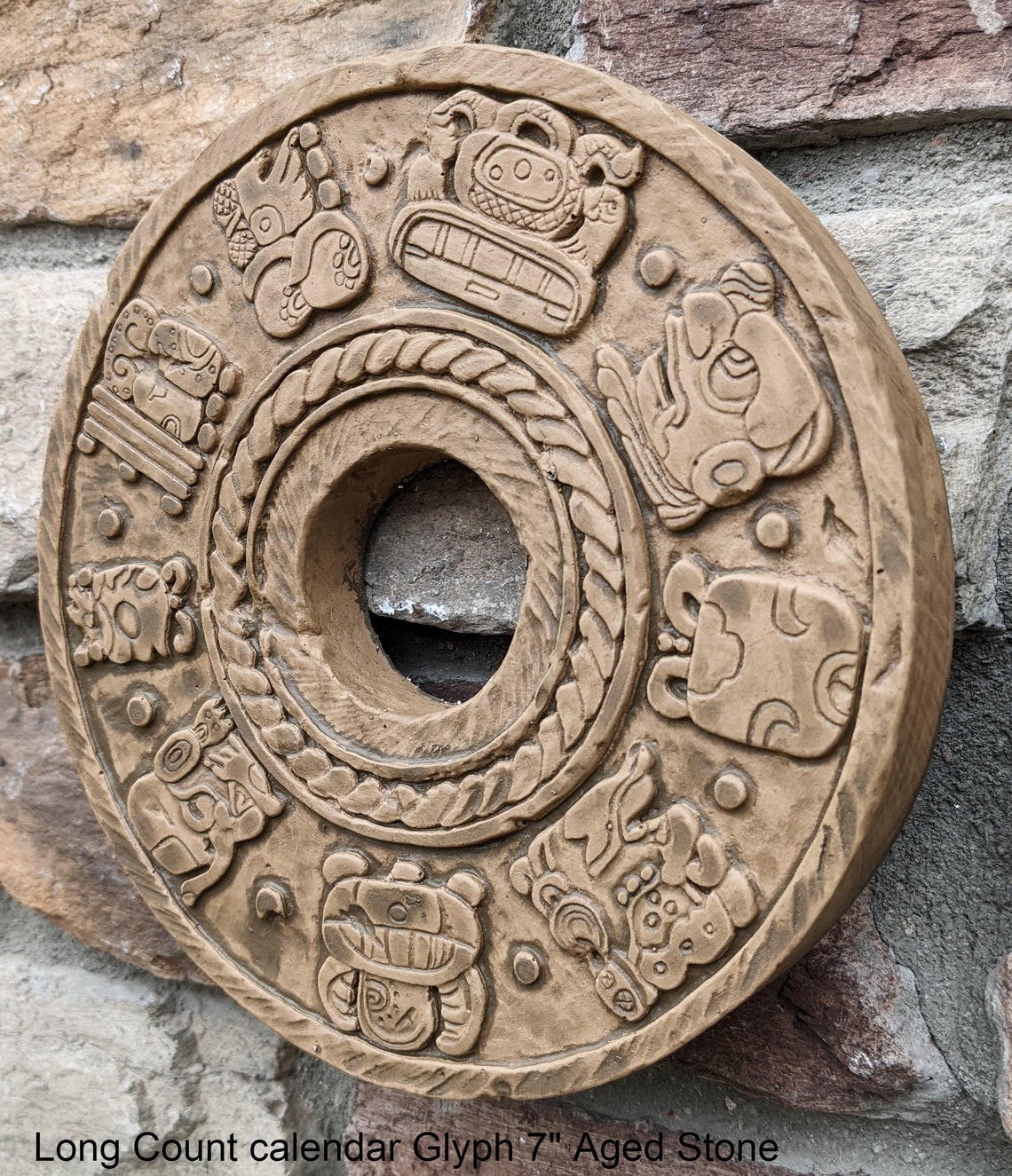 History Aztec Maya Long Count Calendar Glyph Artifact Carved Stone ...