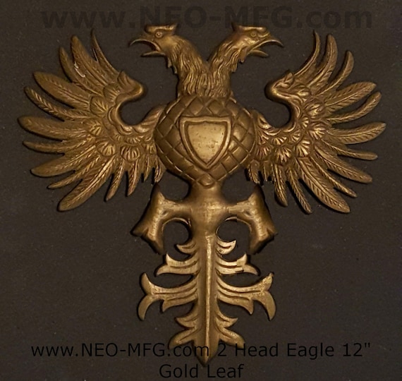 Phoenix double headed Eagle Coat of Arms sculpture wall frieze | Etsy
