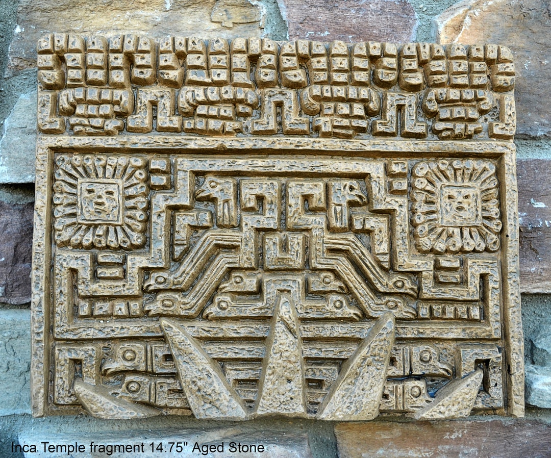 Peru Inca Mesoamerican Sun Temple Fragment Carving Sculptural Wall ...