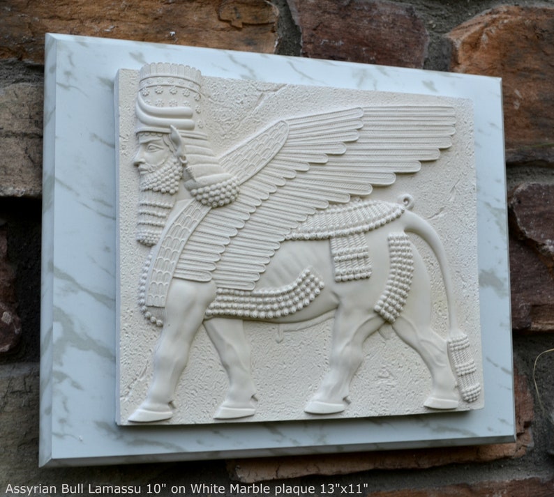 Historical Assyrian Lamassu Winged Bull Wall Sculpture Www.neo-mfg.com ...