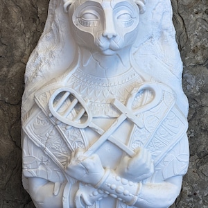 Egyptian Bastet Cat Fragment Torso Sculptural Wall Relief Bust Www.neo ...