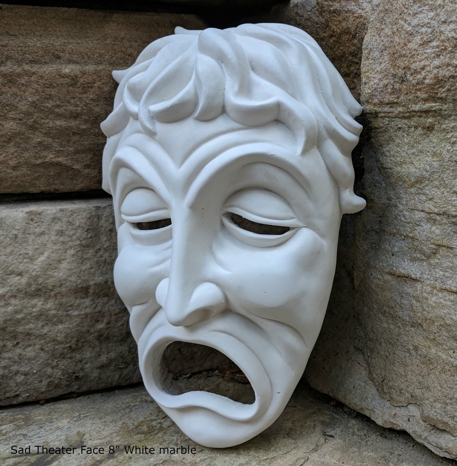 Decor Happy & Sad Face Theater Wall Sculpture Statue 8 | Etsy