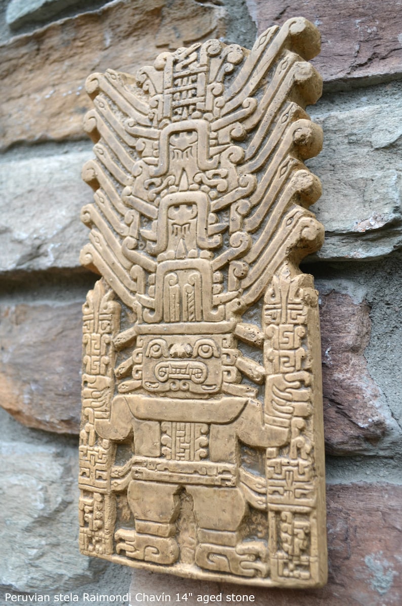 Incan Peruvian Stela Raimondi Chavín Sculptural Wall Relief | Etsy