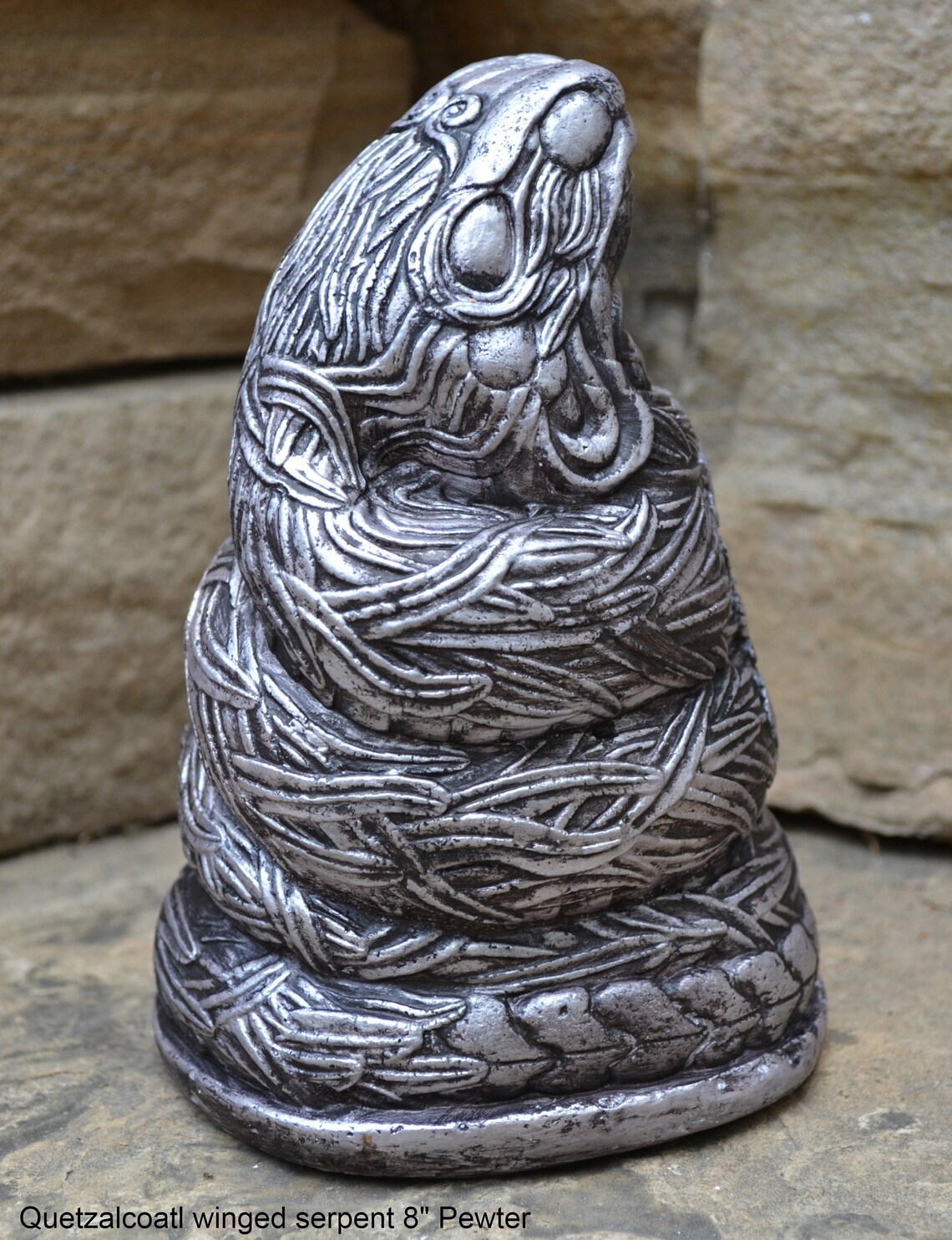 Aztec Mayan Quetzalcoatl Winged Serpent Statue Sculpture - Etsy