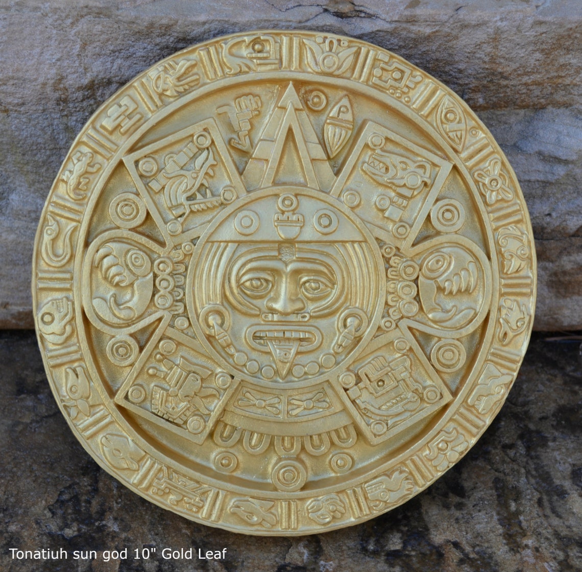 Aztec Mayan Tonatiuh Sun God Relief Sculpture Ancient Replica - Etsy ...