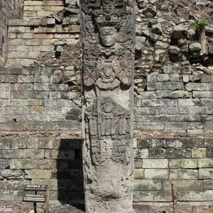 History Aztec Maya Stela P of Copan Artifact Carved Sun Stone Sculpture ...