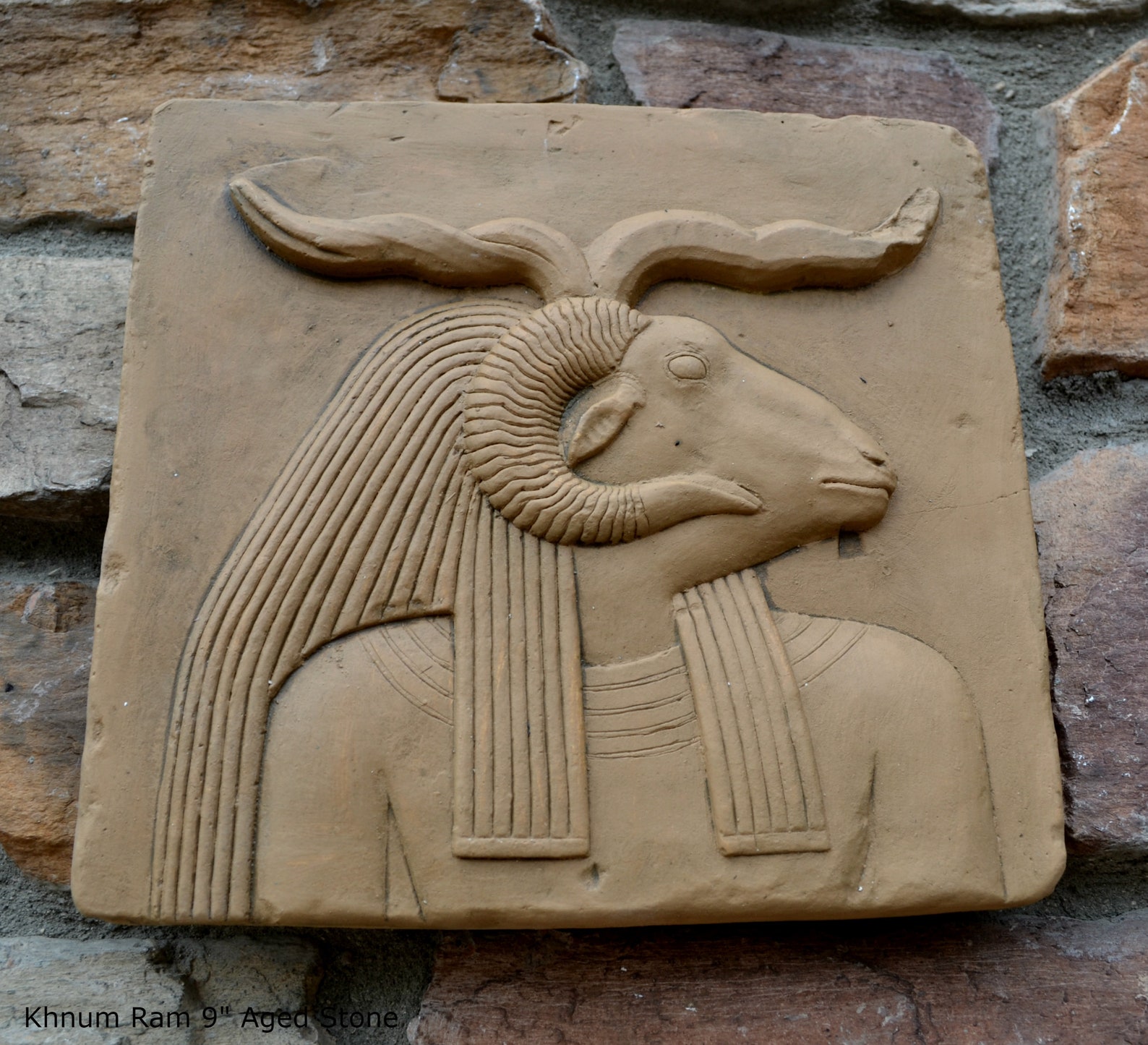 History Egyptian Khnum Ram Sculptural Wall Relief Www.neo-mfg.com 9" D8 ...