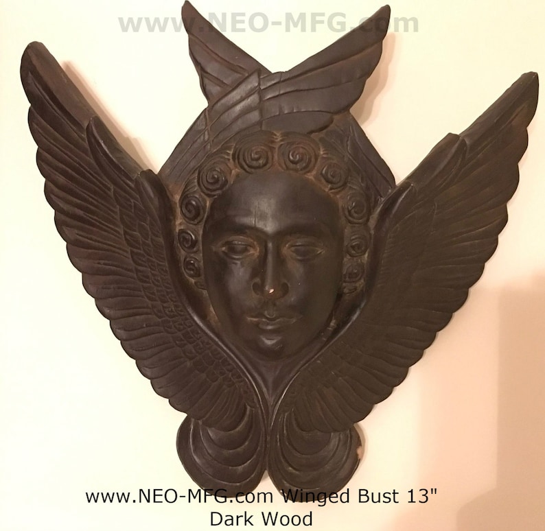 Angel Wings Bust Wall Sculpture Statue Plaque Www.neo-mfg.com 13" - Etsy