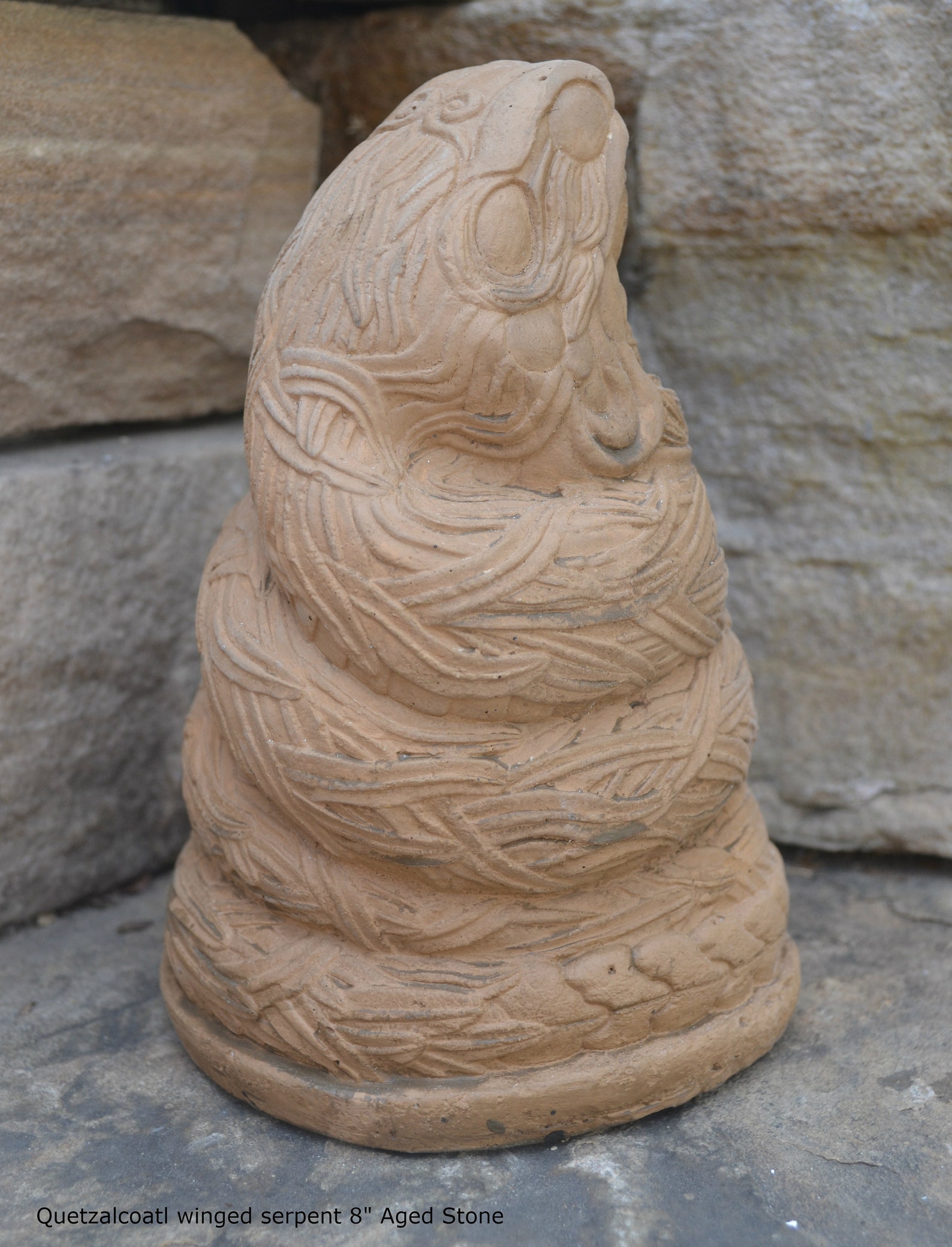 Aztec Mayan Quetzalcoatl Winged Serpent Statue Sculpture Artifact ...