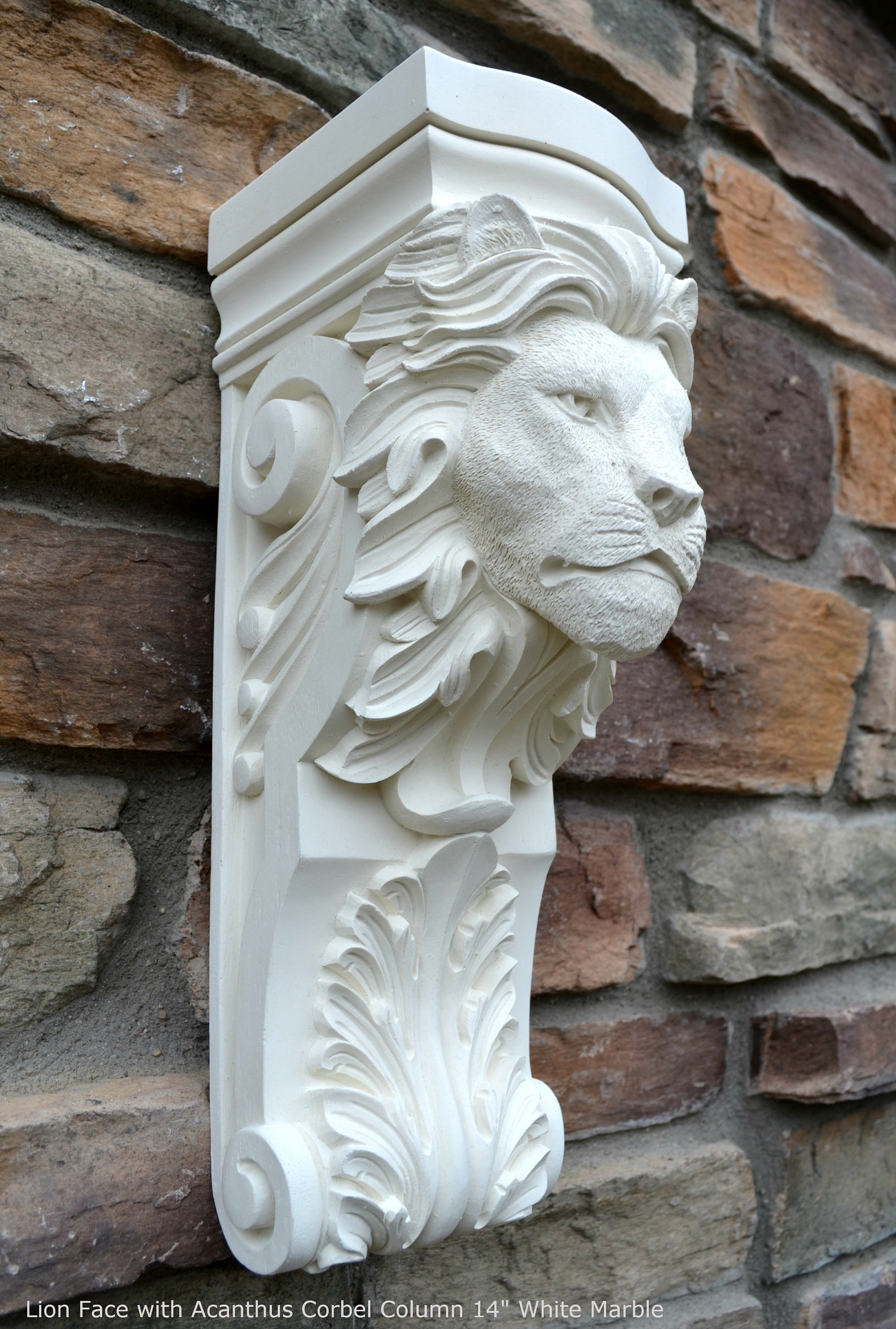 Animal Lion Face With Acanthus Corbel Column Plaque Fragment - Etsy