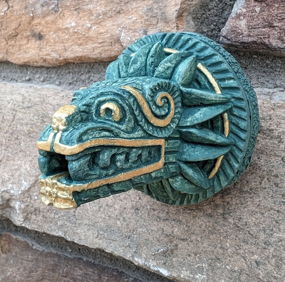 History Feathered Serpent Head of Quetzalcoatl Aztec Maya Artifact ...