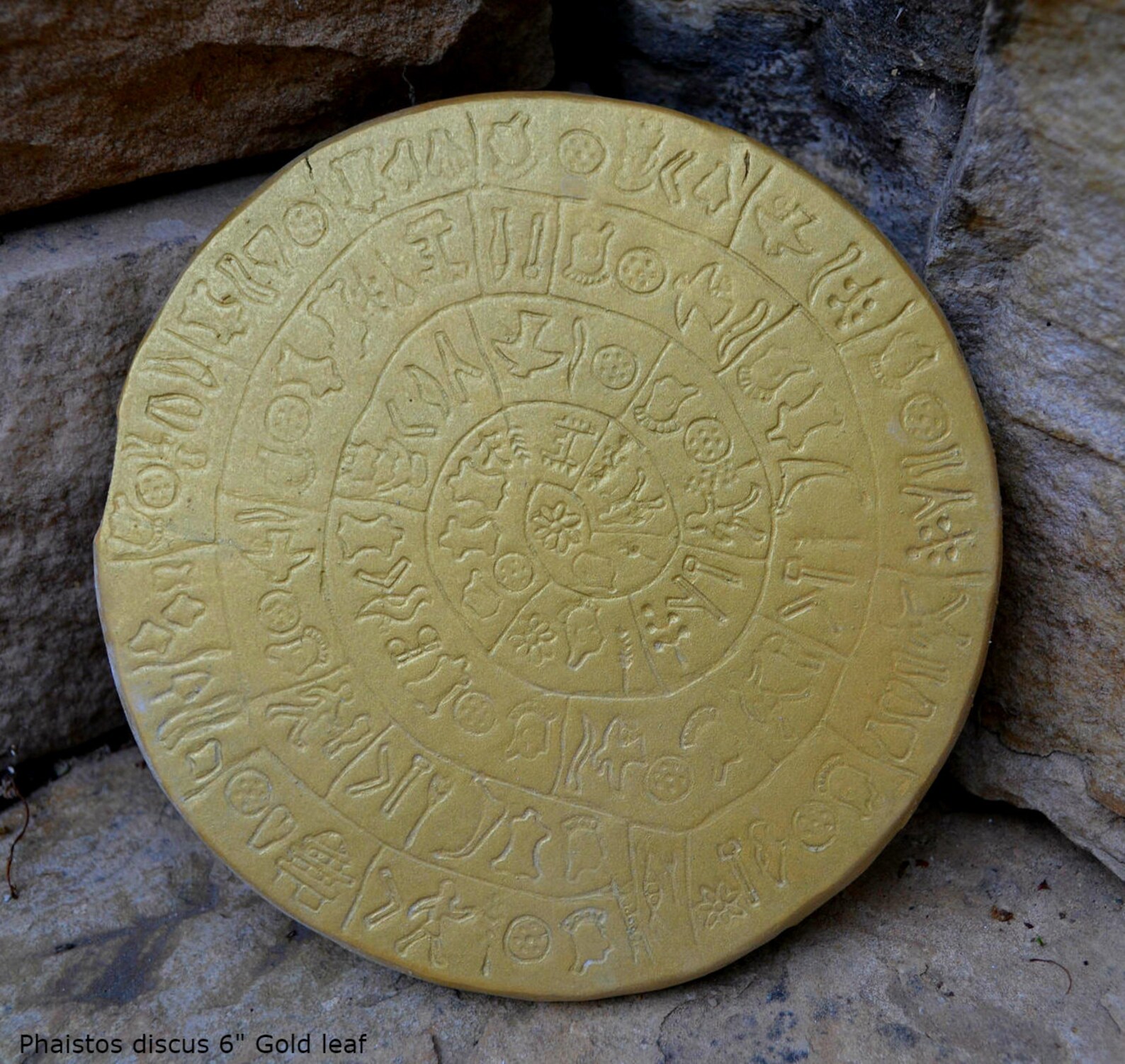 Greek Crete Phaistos Phaestos Discus Plaque Hieroglyphics Wall Plaque ...