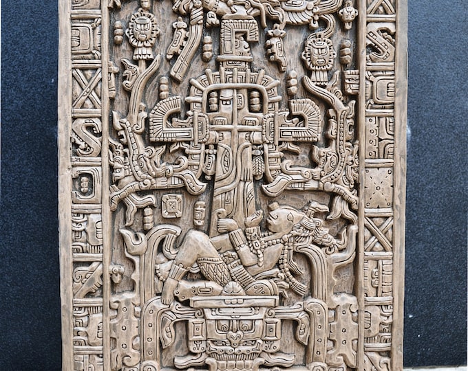 History Aztec Mayan Sarcophagus of King Kinich Janaab Pakal Wall Plaque ...