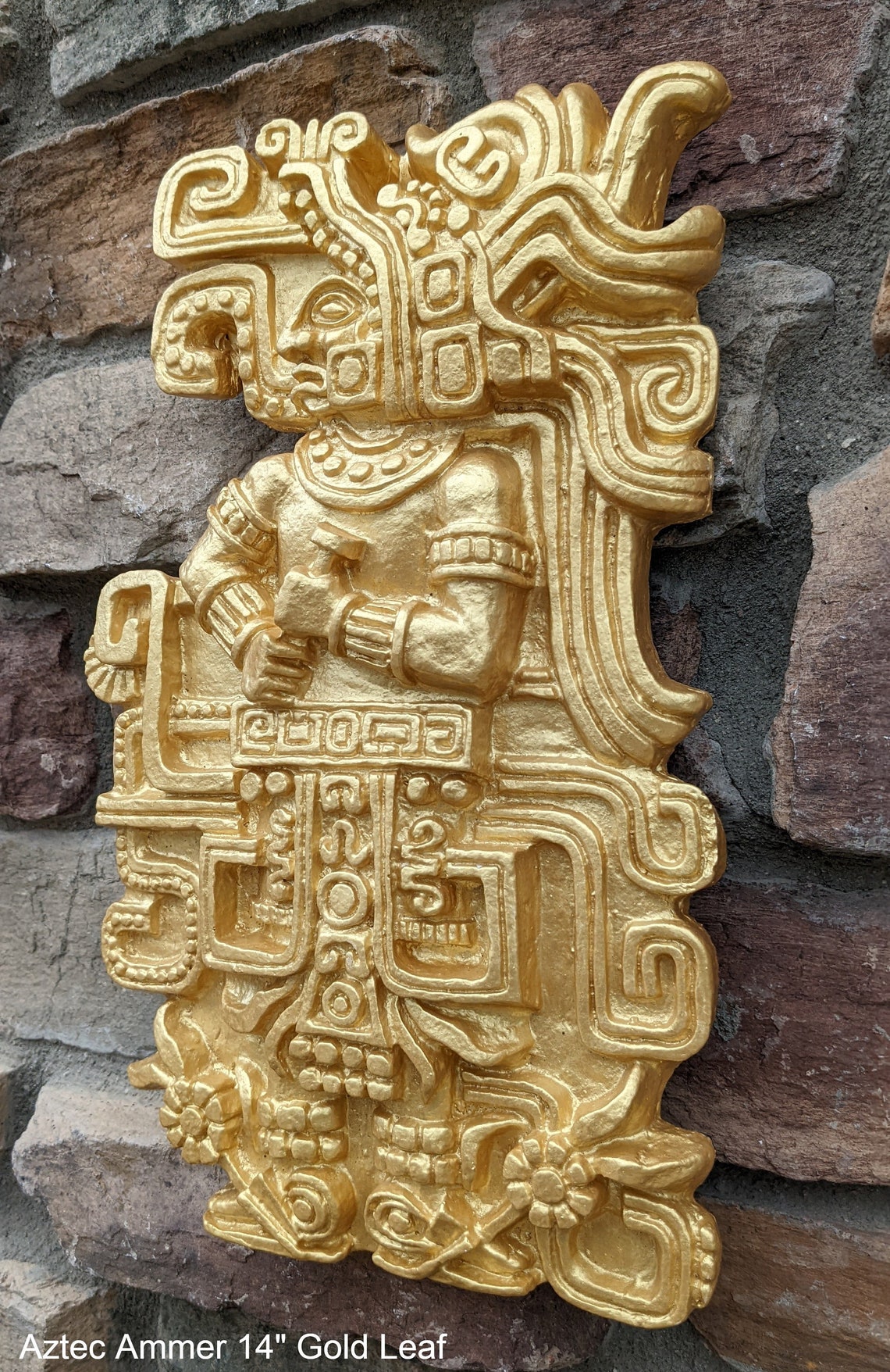 Aztec Mayan Ammer Sculptural Wall Relief Plaque 14 - Etsy