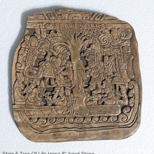Aztec Mayan Stele 5 Tree of Life Izapa Olmec Sculpture Wall Plaque 8 ...