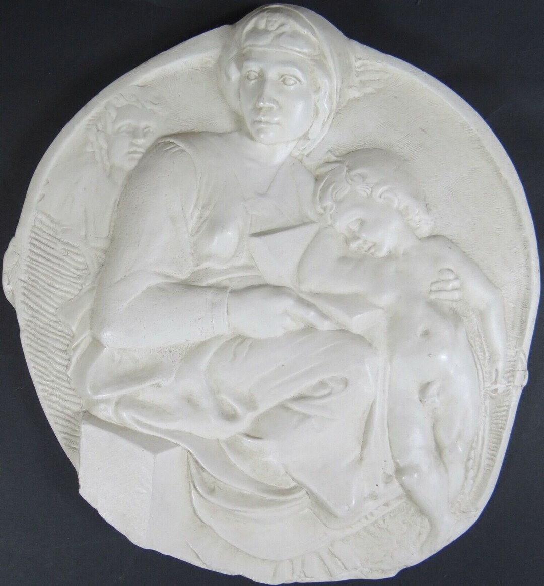 Michelangelo Pitti Tondo Wall Plaque Sculptural Frieze Carving 10.5 ...