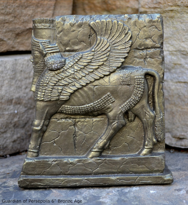 Historical Assyrian Lamassu Persian Winged Bull Guardian of - Etsy
