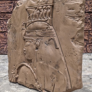 History Egyptian Queen Tiye Tiyi Fragment Sculptural Wall Relief Plaque ...