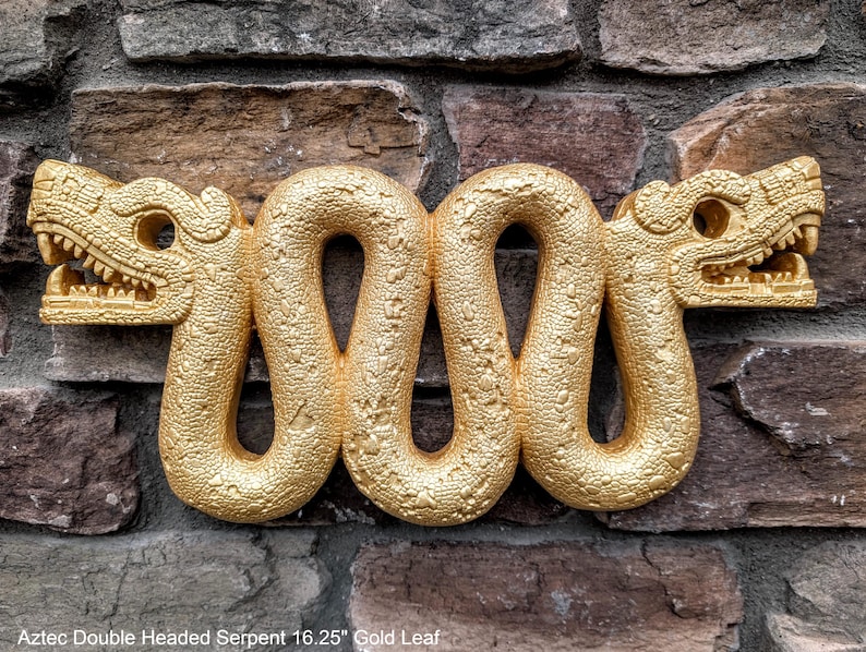 History Aztec Double Headed Serpent Maya Artifact Carved Sculpture ...