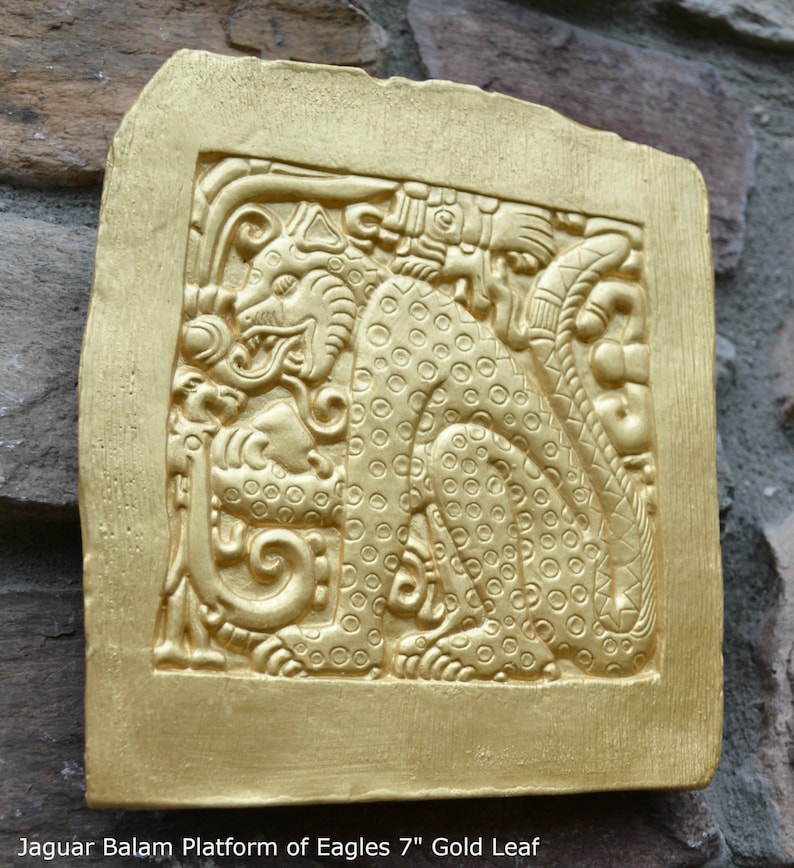Aztec Mayan Jaguar Balam Cat Sculpture Wall Plaque Carving - Etsy