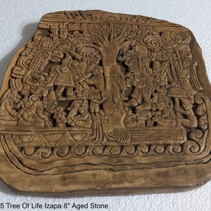 Aztec Mayan Stele 5 Tree of Life Izapa Olmec Sculpture Wall Plaque 8 ...