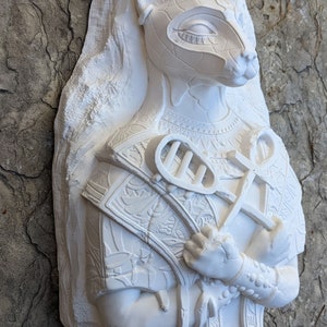 Egyptian Bastet Cat Fragment Torso Sculptural Wall Relief Bust Www.neo ...