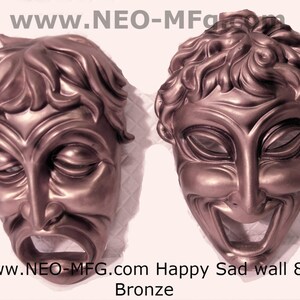 Decor Happy & Sad Face Theater Wall Sculpture Statue 8" Www.neo-mfg.com ...