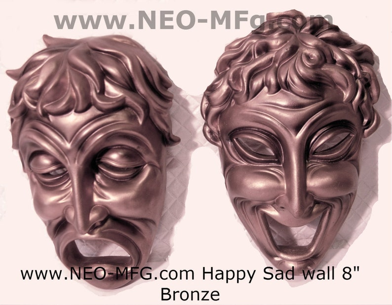 Decor Happy & Sad Face Theater Wall Sculpture Statue 8" Www.neo-mfg.com ...