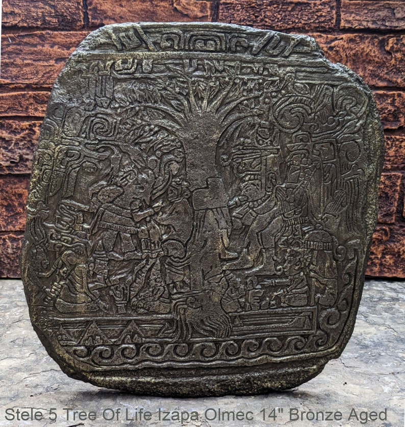 Aztec Mayan Stele 5 Tree of Life Izapa Olmec Sculpture Wall - Etsy
