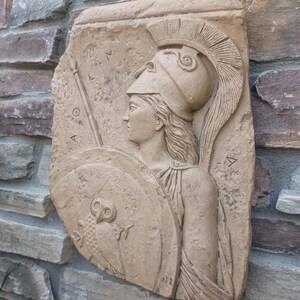 Roman Greek Athena With Shield Fragment Wall Sculpture Plaque Www.neo ...
