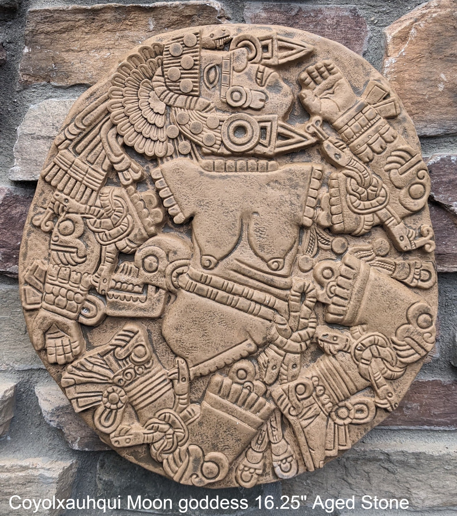 Aztec Maya Artifact Coyolxauhqui Moon Goddess Sculpture Statue 16.25 ...