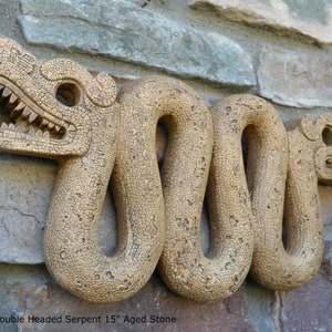 History Aztec Double Headed Serpent Maya Artifact Carved Sculpture ...