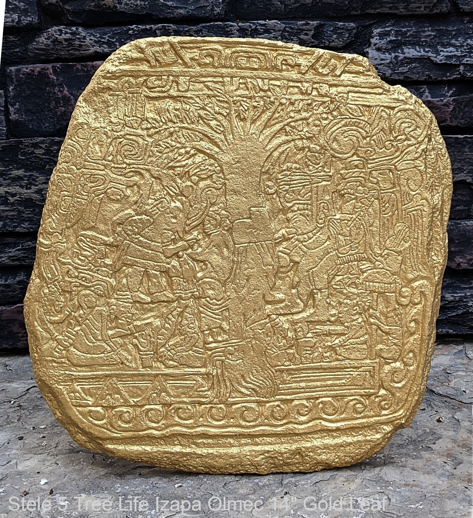 Aztec Mayan Stele 5 Tree of Life Izapa Olmec Sculpture Wall Plaque 14 ...