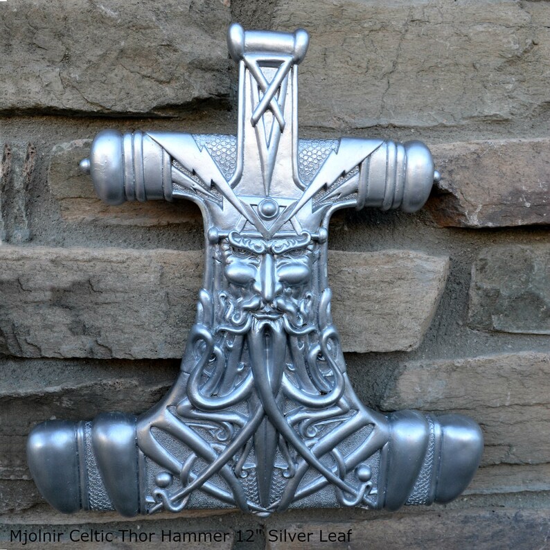 Celtic Thor Hammer Mjolnir Wall Sculpture Statue Plaque - Etsy