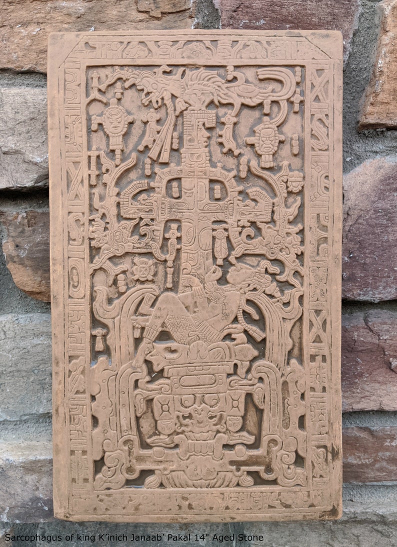 History Aztec Mayan Sarcophagus of King K’inich Janaab’ Pakal Wall ...