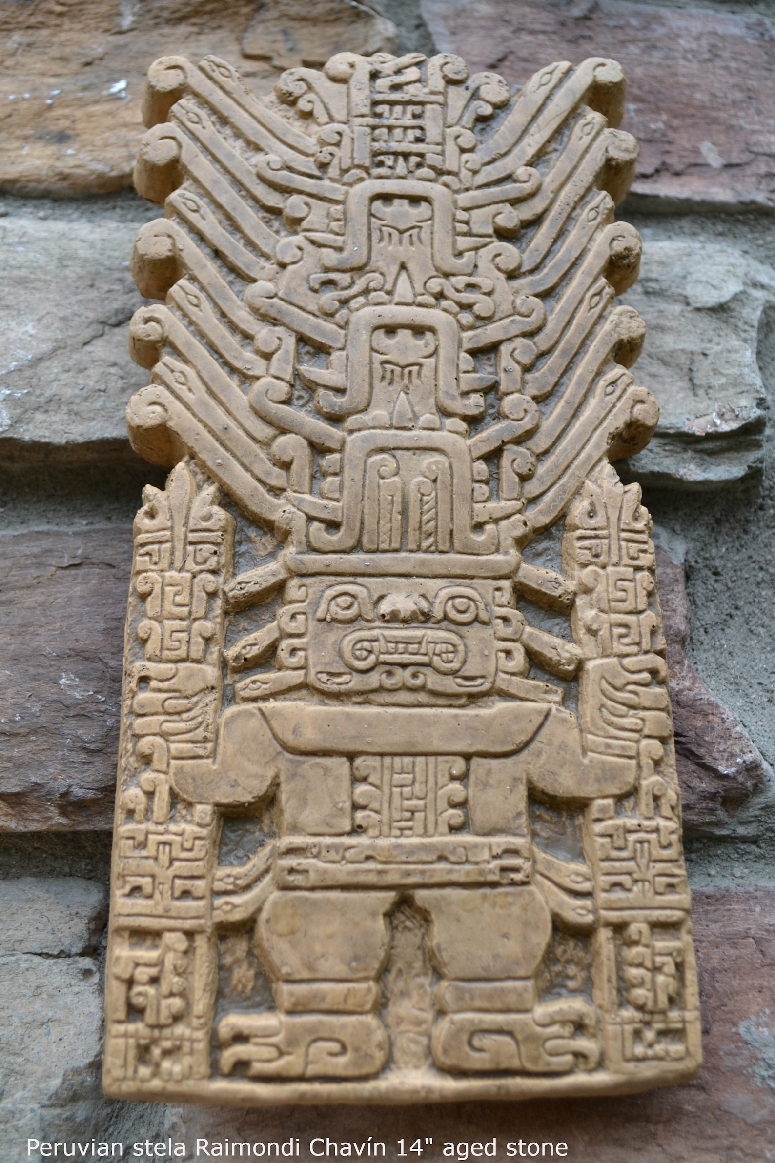 Incan Peruvian Stela Raimondi Chavín Sculptural Wall Relief | Etsy