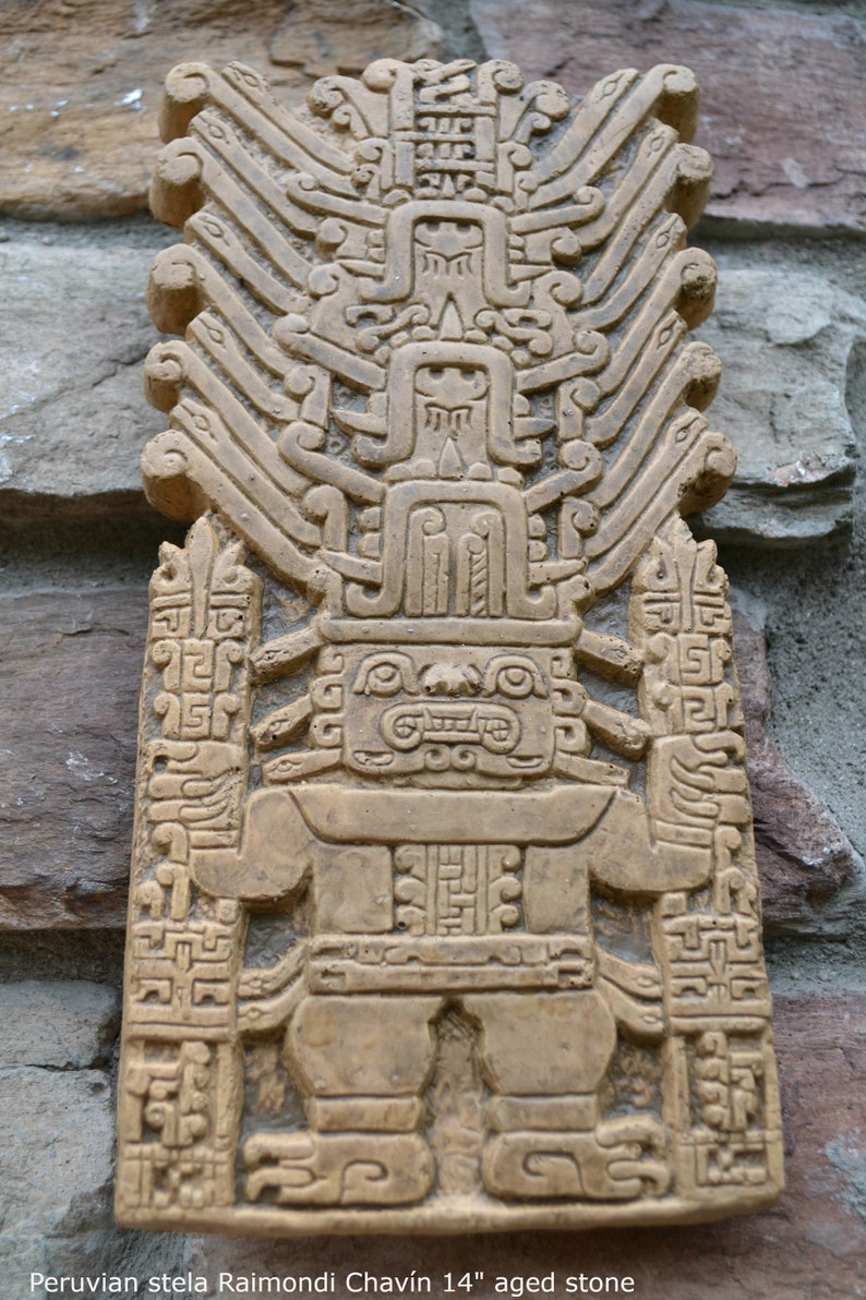 Incan Peruvian Stela Raimondi Chavín Sculptural Wall Relief | Etsy