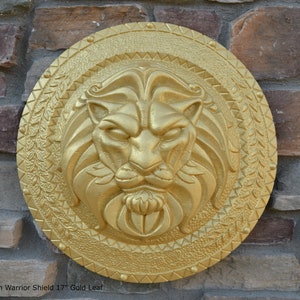 Roman Greek Lion Warrior Shield Sculpture Statue Www.neo-mfg.com 17" - Etsy