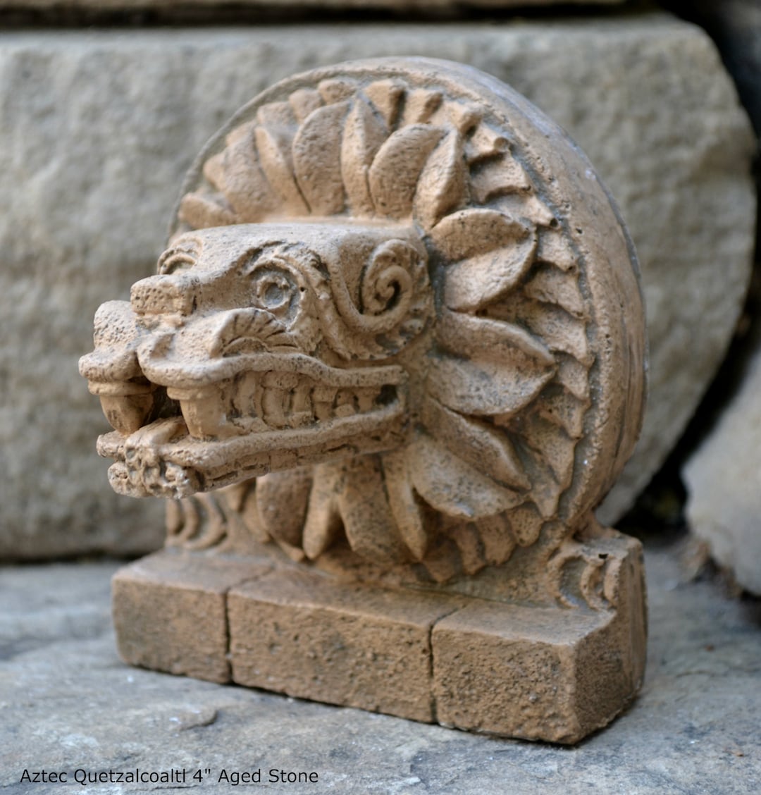 History Feathered Serpent Head of Quetzalcoatl Aztec Maya Artifact ...
